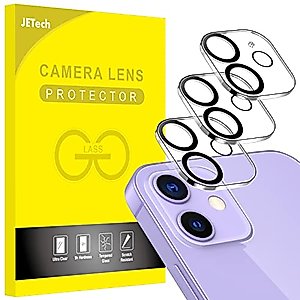 JETech Camera Lens Protector for iPhone 11 6.1-Inch and iPhone 12 mini 5.4-Inch, 9H Tempered Glass, HD Clear, Anti-Scratch, Case Friendly, Does Not Affect Night Shots, 3-Pack