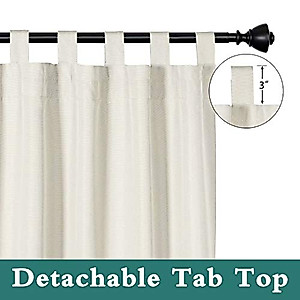 LORDTEX Indoor/Outdoor Curtains - Waterproof Tab Top Patio Curtains Sun Blocking Set of 2 Panels Thermal Insulated Curtain for Porch, Pergola, Cabana, Gazebo, 52 x 96 inch, Vanilla