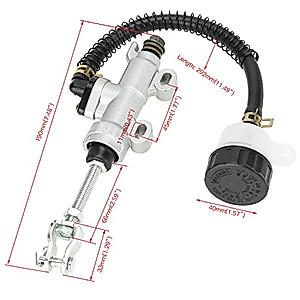 YOXUFA Rear Brake Master Cylinder Reservoir Hose Line for 90cc 110cc 125cc 150cc 200cc 250cc Arctic Cat Suzuki Chinese ATV Quad Pit Dirt Bike Yerf Dog Helix Coleman Go Kart Cart Buggy Motorcycle Parts