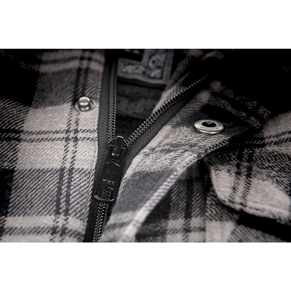 HIGHWAY 21 Marksman Flannel Shirt, Plaid, Button-Down Motorcycle Jacket for Men, Protective Woven Cotton Fabric