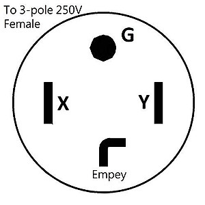 Parkworld 886368 Adapter Cord NEMA 14-30P Male to L6-30R Female, 30A, 250V, 1.5 Feet