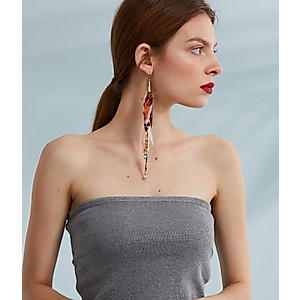 Boho Colorful Feather Feather Dangle Earrings for Women Bohemian Shell Beads Long Tassel Design Drop Earrings