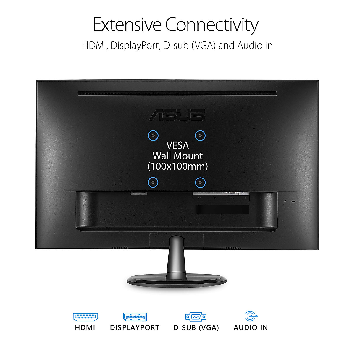 ASUS VP249QGR 23.8 Gaming Monitor 144Hz Full HD (1920 x 1080) IPS 1ms FreeSync Extreme Low Motion Blur Eye Care DisplayPort HDMI VGA,BLACK (Renewed)