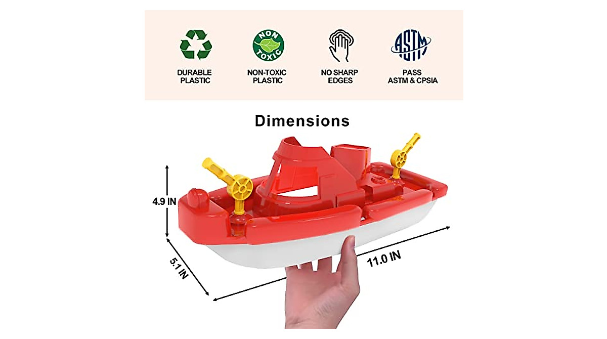 FUN LITTLE TOYS Bath Boat Set - 3 Colorful Boats