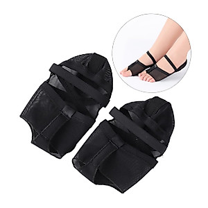 Healeved 2 Pairs Ballet Half Toe Socks Dance Shoes Thong Womens Dance Paws Jazz Practice Dance Paws Ballet Dance Forefoot Covers Jazz Dance Foot Thongs Full Palm Fitness Dancing Shoes