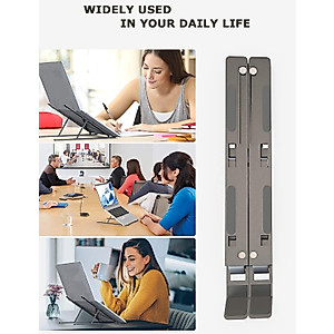 PHOCAR Portable Laptop Stand, Adjustable Tablet Notebook Stand for iPad, MacBook Pro, Laptop Desk Riser Foldable Notebook Cooling Stand for MacBook, Dell, Asus, Lenovo