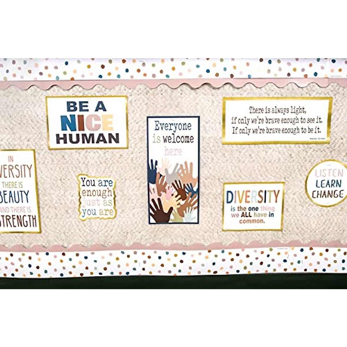 Teacher Created Resources Everyone is Welcome Painted Dots Straight Border Trim (TCR7165)