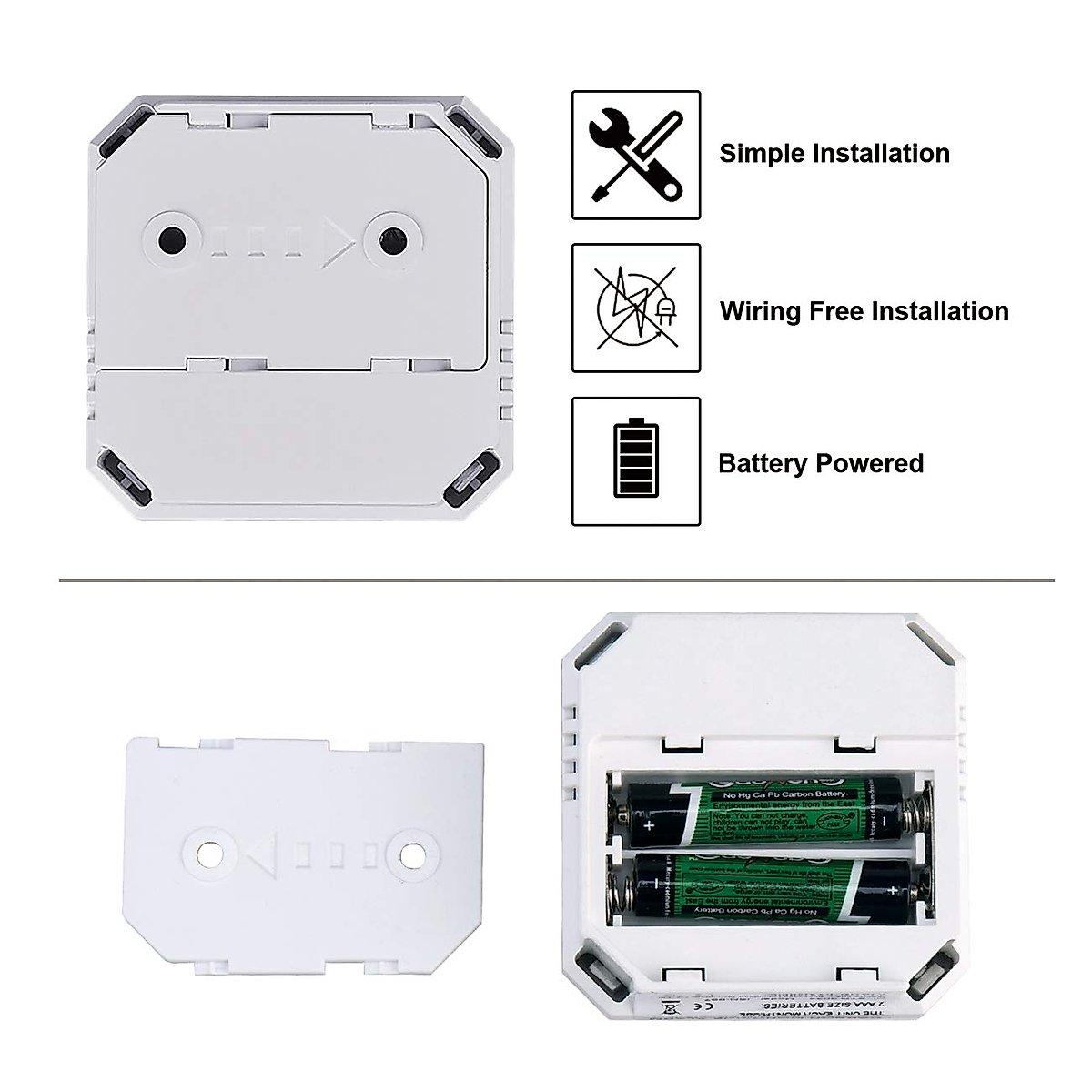 Carbon Monoxide Detector ,CO Gas Monitor Alarm Detector ,CO Sensor with LED Digital Display for Home,Depot,Battery Powered(2Pcs)
