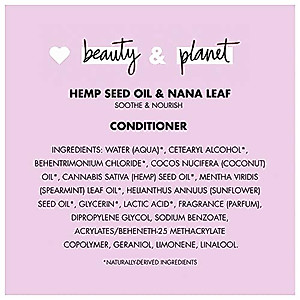 Love Beauty And Planet Soothe & Nourish Dry Hair Conditioner Clean Scalp & Nourished Hair Care Hemp Seed Oil & Nana Leaf Paraben & Silicone Free and Vegan, 32.3 Fl Oz
