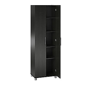 SystemBuild Evolution Camberly 24" Utility Storage Cabinet, Black Oak