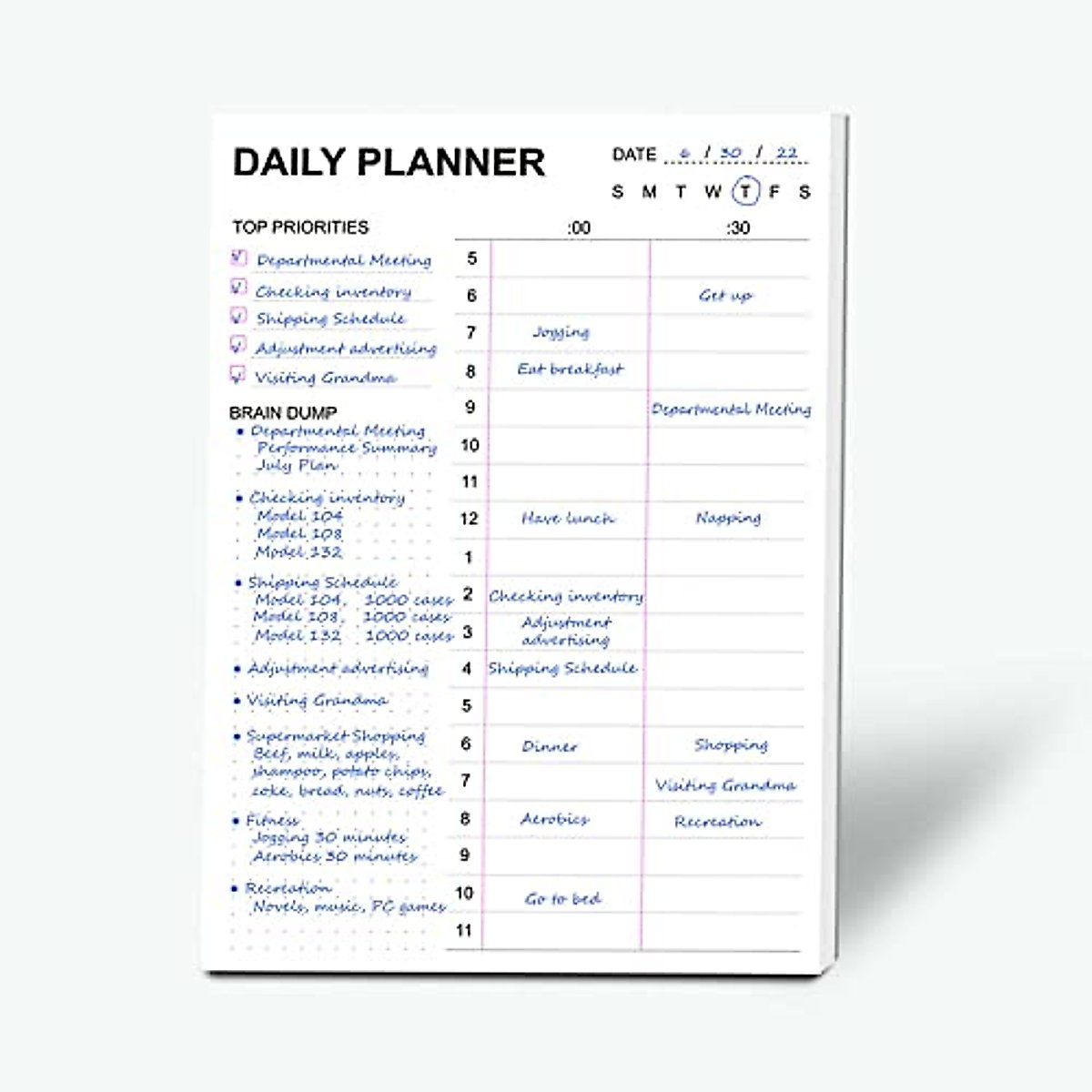 Tiankool To Do List Notepad - Daily To Do List with Priorities, Hourly Scheduler and Notes - Daily Planner Notepad for Work, Study, Appointments, 60 Tear Off Sheets Planning Pad, 7x10 Inch