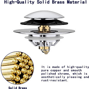 GEKJDMER Universal Tub Stopper Bathtub Drain，Pop Up Bath Drain Tip Toe Bathtub Drain Stopper，Replaces Bath Tub Lift and Turn, Tip-Toe and Trip Lever，Easy to Install and Clean