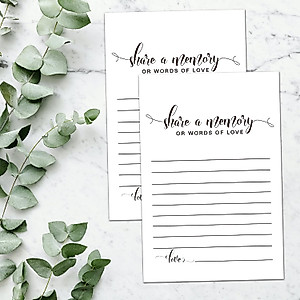 Share a Memory Cards, Celebration of Life Decorations, Funeral Guest book, Memorial Guest Book for Weddings, Showers, Birthdays, Celebration of Life, Going Away, Graduation, Pack of 50, 4" x 6"