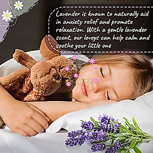 Lovey Microwavable Stuffed Animal - Large lovies for Babies which are heatable Stuffed Animals, Lavender Stuffed Animals micowavable with Removable Lavender Packet, Calming Heating pad Stuffed Animal