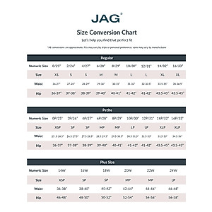 JAG Jeans Women's Carter Mid Rise Slim Leg Jeans, Fountain Blue, 0