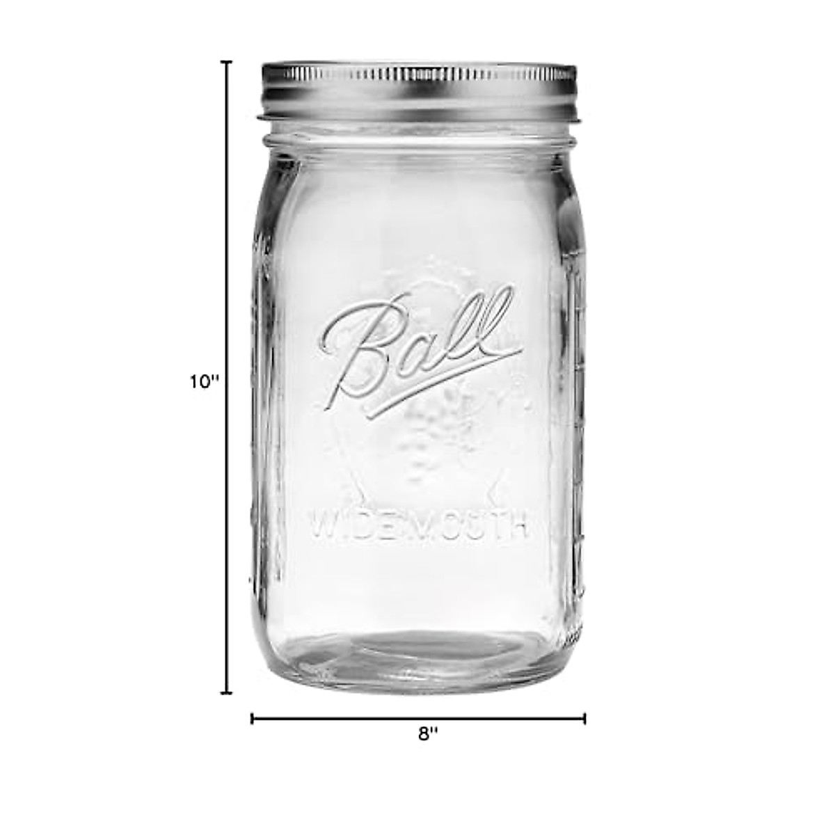 Ball Wide Mouth Quart (32 oz.) Mason Jars with Lids and Bands