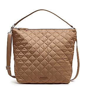 Vera Bradley Women's Performance Twill Oversized Hobo Shoulder Bag, Meadowlark Tan, One Size