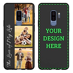 SuSuTiFy Custom Personalized Phone Case for Samsung Galaxy S9 Plus Design Your Own Multi Picture Collage Slim Soft Black Phone Cover for Family Friends Couple Gift