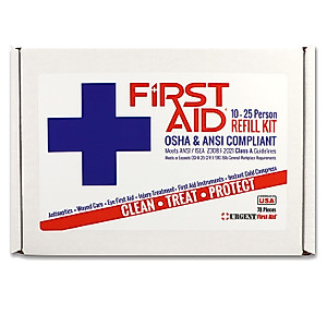 OSHA & ANSI First Aid Kit Refill/Upgrade, 25 Person, 78 Pieces, ANSI 2021 Class A for Office, Business, Home or car Boxes and cabinets: Fill Your kit or use to Upgrade to Current regulations