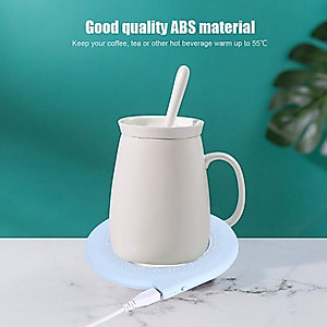USB Cup Mug Heating Mat, Coffee Mug Warmer for Office Home Desk, USB Heater Insulation Pad Coaster Cup Warmer Heating Plate (Blue)