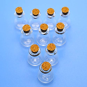 SHAOTONG 2ml Small Mini Glass Bottles Jars with Cork Stoppers.Wishing bottle drifting bottle wedding party DIY Etc. (D-20Pcs)