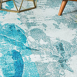 Rugs.com Amalfi Collection Rug – 4' x 6' Light Blue Medium Rug Perfect for Entryways, Kitchens, Breakfast Nooks, Accent Pieces