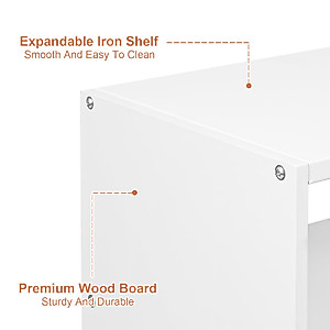 White Shoe Rack Organizer for Closet, 3-Tier Expandable Shoe Shelf, Stackable Iron Wood Combination Shoe Racks Shelves for Closets, Entryway,Small Space,Hallway,Garage,Holds 8-16 Pairs of Shoes