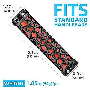 ROCKBROS Bike Handle Grips Non-Slip Bike Grips Double Lock-on Bicycle Handlebar Grips for BMX, MTB, Scooters, Folding Bikes 22.2mm