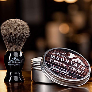 Shaving Cream for Men - Barbershop Scent - Thick Lather for Traditional and Cartridge Shaving by Rocky Mountain Barber Company - 5oz Tin