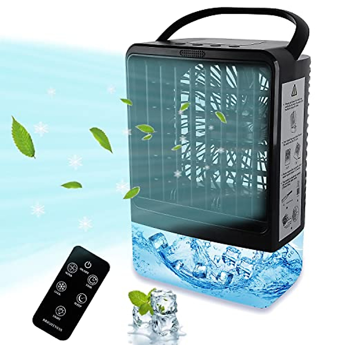 Portable Air Conditioner Fan, Personal Air Cooler, Built in 4000mAh Battery With Remote, Evaporative Mini Air Conditioner Humidifier Fan for Bedroom/Home/Office/Camping.