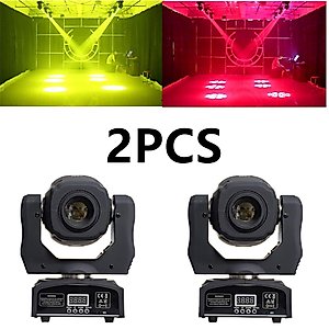 Stage Lights Moving Head Light 8 Gobos 8 Colors 11 Channels 2PCS 90W Spotlight DMX 512 with Sound Activated for Wedding DJ Party Stage Lighting …