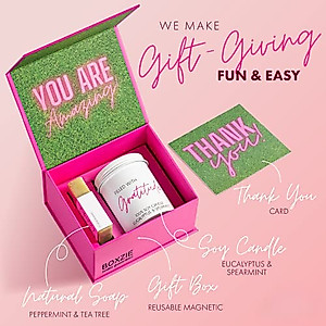 Boxzie Thank You Box for Women - Gratitude Candle & Soap Gift Basket Set - Thoughtful Appreciation Gifts for Coworkers, Employee, Secretary, Hostess, Teacher, Friends, Boss