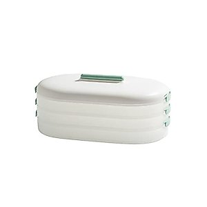 3 Layer Food Storage Containers Household Dumpling Storage Box Multi Layer Food Grade Quick Freezing Box Air Sealed Containers (Green, One Size)