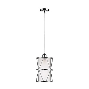 KLOSM Modern Mini Pendant Light in Brushed Nickel Finish with Frosted Glass Shade 1-Light Adjustable Cylinder Pendant Lighting Fixture for Kitchen Island Sink Dining Room Counter Farmhouse