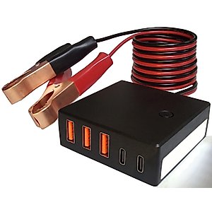 Bejav 24v 12v to USB 5v Step Down Converter 12v USB Charger Multi Port Adapter Compatible with iPhone Samsung USB Device Smart Phone Tablets Charging