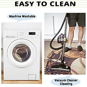 Area Rug Vintage Baseball Glove Floor Mat, Absorbent Entryway Doormats Non-Slip Washable Carpet, Indoor Throw Rug for Living Room Bathroom Home Nursery Decor 50x80in