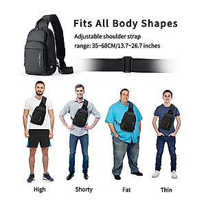 VGOCO Black Sling Bag for Men,Mens Crossbody Bag Hiking Sling Backpack Small Waterproof Anti Theft Shoulder Bag for Women One Strap Backpack Tactical Chest Bag Travel Casual Daypack