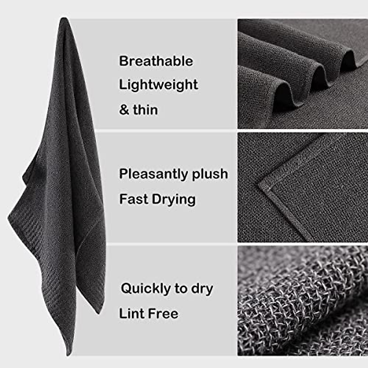 Imperial Road Bath Towels Set for Quick Drying and Highly Absorbent,1 Hand Towels 13.4x13.8 inch,1 Washcloth 13.4x30 inch,1 Bath Towel 27.6x55 inch (3 Piece,Grey)