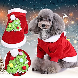 Pet Clothes Small Christmas Hoodie Tree Clothes for Medium Dogs Classic Shirt Stretchy Vest Doggy Tee Tank Top Apparel Outfits