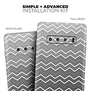 DesignSkinz Black Gradient Layered Chevron Protective Vinyl Decal Wrap Skin Cover Compatible with The Samsung Galaxy S20 (Screen Trim & Back Glass Skin)