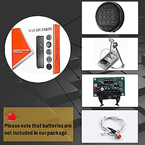 WAH LIN PARTS Gun Safe Lock Replacement with 2 Override Keys & Solenoid Black Keypad Safe Electronic Safe Lock for Fireproof Safe Box