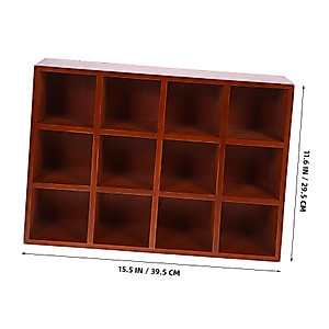 PRETYZOOM Wooden Display Stand Figure Storage Rack Wooden Cubby Shelf Hanging Figurine Display Compartment Shelf Compartment Floating Shelf Wall Hanging Figurine Shelves