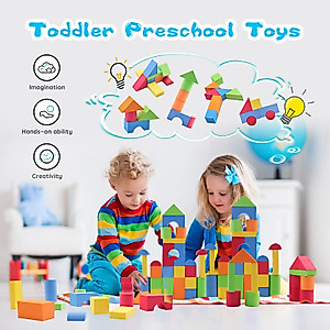 Grarg Foam Bath Blocks Toys for Toddlers 3-5,Non-Toxic & BPA Free Soft Stacking Baby Building Blocks Toys Gift for 3 4 5 Years Old Girls Boys Educational(38 PCS)