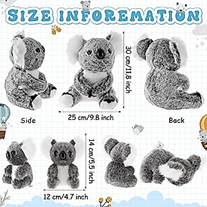 Meooeck 5 Pcs Koala Bear Stuffed Plush Animal Mum and Baby Koala Plush Toy Koala Doll Toy Gift for Birthday Baby Shower Valentine's Day Party Decoration, 11.8 Inches and 5.5 inches