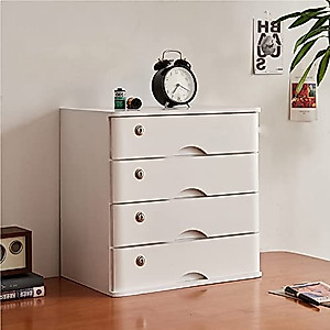 Desktop File Cabinet Organizers - Desktop Storage Box - Desktop Drawer Cabinet, Wooden Desktop Storage Box With Lockable Drawers, Office Supplies A4 Receipt File Organizer, Flat File Cabinet ( Color :