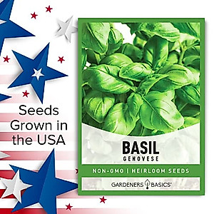 Genovese Basil Seeds for Planting Heirloom Non-GMO Herb Plant Seeds for Home Herb Garden Makes a Great Gift for Gardening by Gardeners Basics