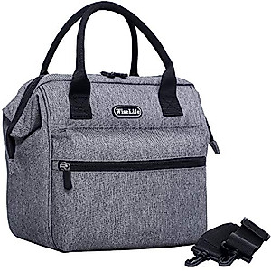 WISELIFE Insulated Lunch Bag for Men Women Adult Lunch Box Cooler with Adjustable Shoulder Strap Waterproof Leak proof Large Wide-Open Thermal Lunch Tote Bag for Work School Picnic Camping