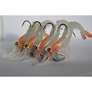 4 Pcs Set of Mojo Tackle Co. Artificial Shrimp Lures (4 Pcs 12g 70mm Pineapple Express)