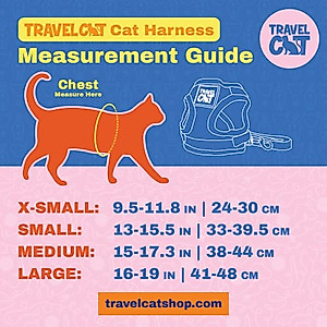 Travel Cat Harness and Leash Set - Adjustable Comfort Fit Mesh Vest Harnesses with Reflective Strap - Snug Fit Harness for Cats, Kitten for Outdoor Walking, Orange, Small (Chest 13-15.5 inch)