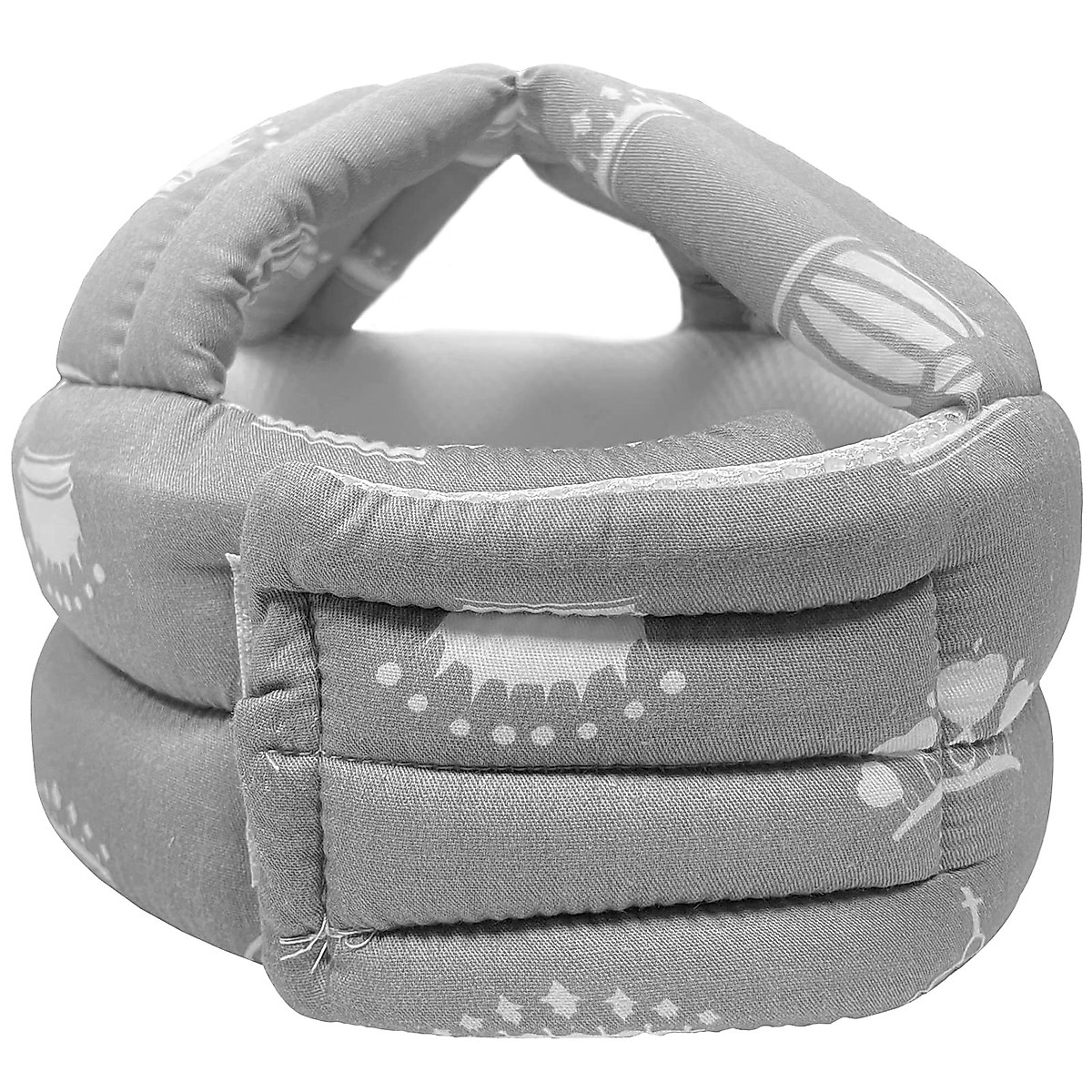 IULONEE Toddler Infant Helmet & Baby Knee Pads 3 Pairs, No Bump Safety Head Cushion Bumper Bonnet Adjustable Protective Cap Breathable Mesh Child Safety Hat for Running Walking Crawling (Grey Crown)